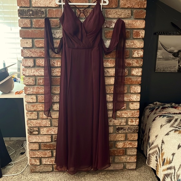Belsoie | Dresses | Burgundy Braids Made Dress | Poshmark